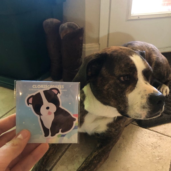 Red English Bulldog Dog Breed Waterproof Vinyl Sticker | Kawaii Chibi ...