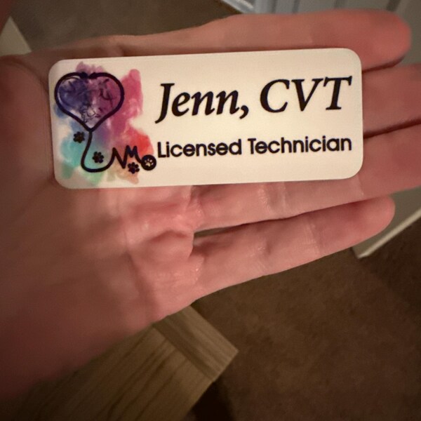 Vet Tech Name Tag, Magnetic Name Badge, Personalized Custom ID Tag for ...
