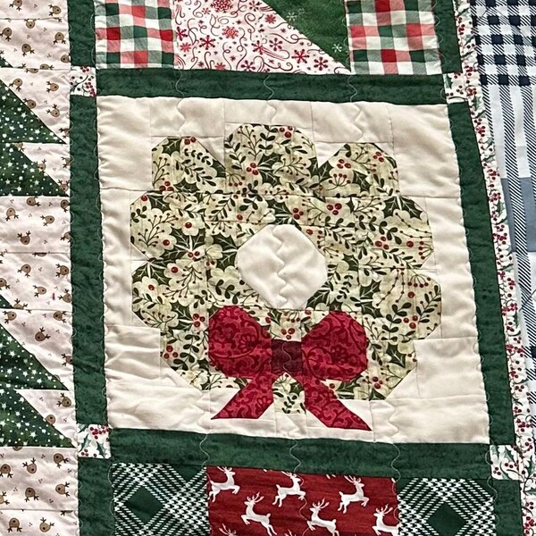Christmas Wreath Quilt Block Pattern PDF - Includes Instructions for 6 ...