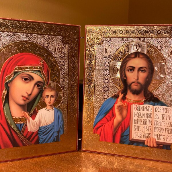 Orthodox Icon Icon of Jesus Christ Icon of the Virgin Greek Icon Greek ...