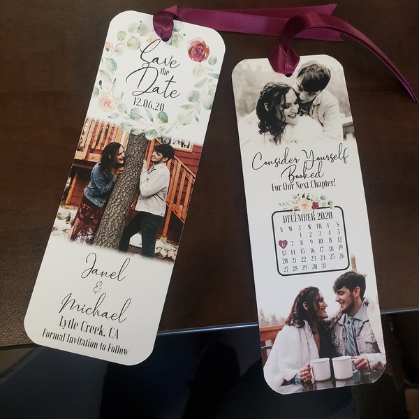 Customized Save the Date Bookmark, Save the Date, Bookmark Invitation ...