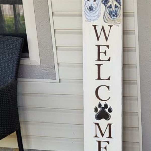 PET WELCOME SIGN, Custom Pet Sign, Dog Sign, Cat Sign, Vertical Front ...