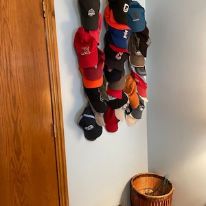 Holds 10 Baseball Hats, Wall Hat Rack, Baseball Hats, Baseball Hat Rack ...
