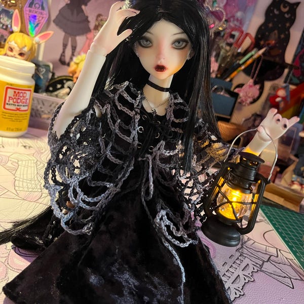 17cm Bjd Head Long Unicorn Mix, Violet Gray No Bangs Handmade Hand Dyed ...