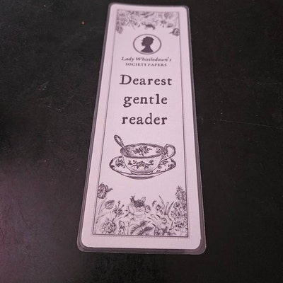 Dearest Gentle Reader Bridgerton Bookmark Lady Whistledown Netflix I Bookish I Birthday Gift I ...