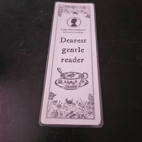 Dearest Gentle Reader Bridgerton Bookmark Lady Whistledown Netflix I ...