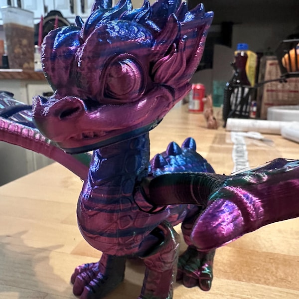 Cute Flexi Western Dragon /3D Print Instant Download/3d Printed Dragon ...