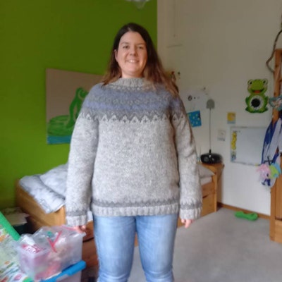 Wool Sweater Icelandic Pattern - Etsy