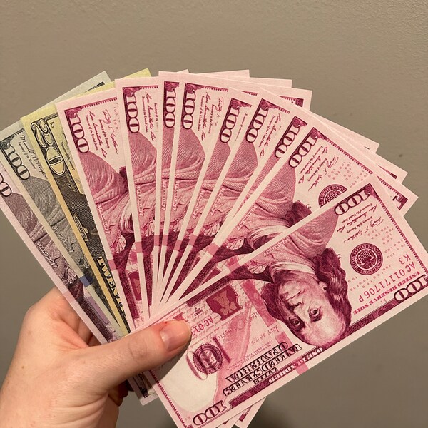 Pink Bills | Money Gun Optional | New Series 100 Dollar Novelty Party ...