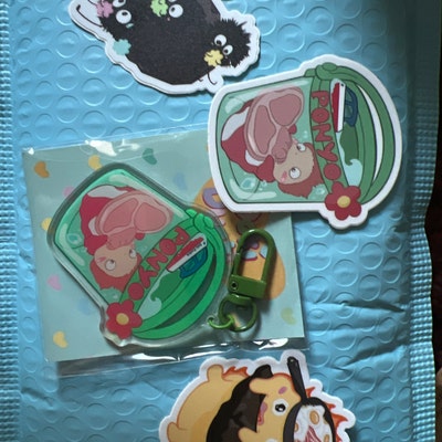 Bucket Ponyo Acrylic Keychain Studio Ghibli Ponyo - Etsy