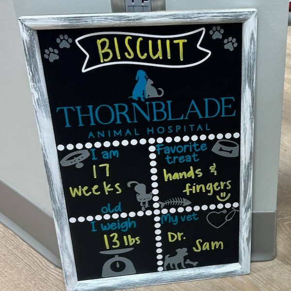 Veterinary First Visit Chalkboard - Vet Visit Chalkboard - Pets First ...