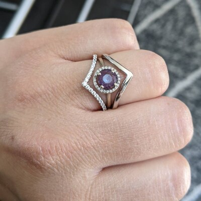 V Ring Set Stacking Ring Chevron Ring Minimalist Ring - Etsy