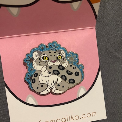 Snow Leopard Hard Enamel Pin Chonky Snow Leopard - Etsy