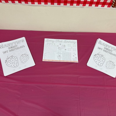 Strawberry Activity Page Printable Berry Sweet First Birthday Party ...