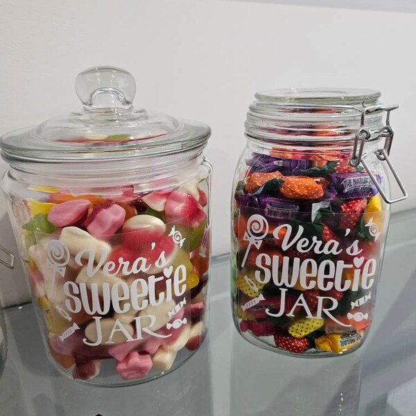 Personalised Sticker/label/decal for Sweet Jar... Add Your Own Name ...