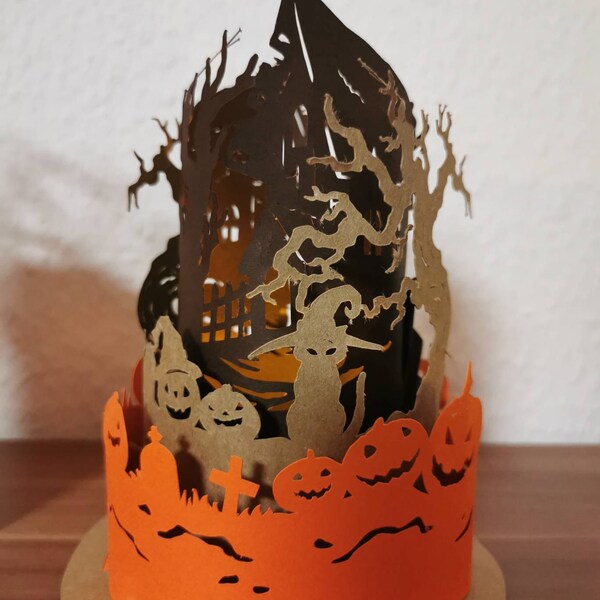 Combo 4 Items Halloween Paper Cut Lamps - Paper Cutting Templates - DIY ...