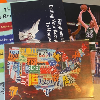 Awesome United States License Plates Map Postcard, Traveling Postcard ...