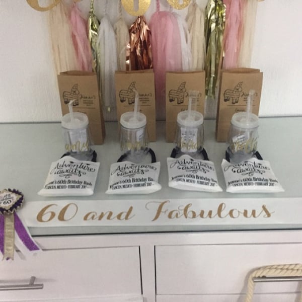 60 and Fabulous Sash, 60th Birthday Sash 60 Sassy Sash, Sixty Birthday ...