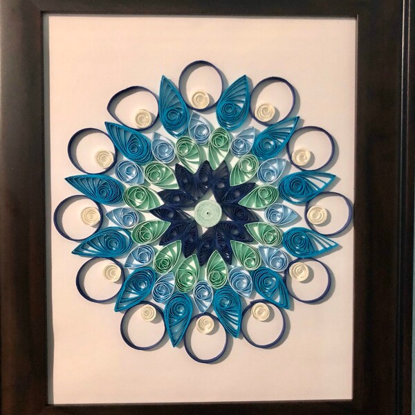 Blue Floral Quilled Greeting Card, Keepsake Card, Paper Quilling Card ...