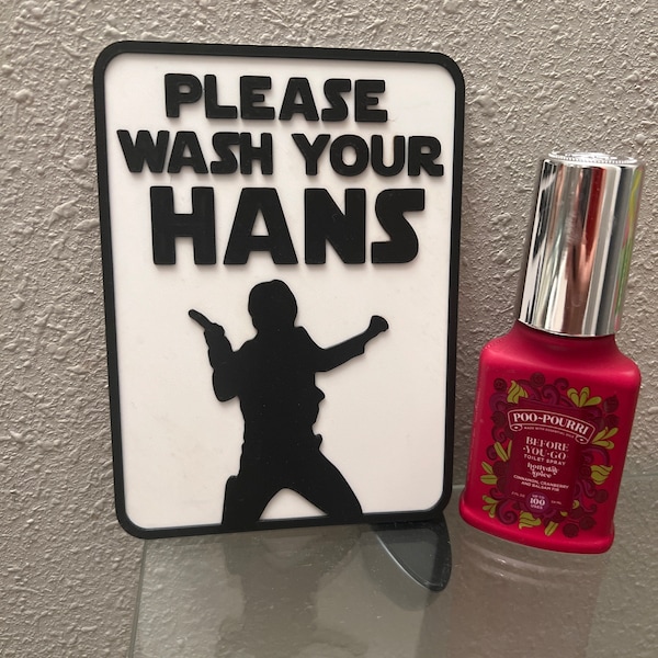 Wash Your Hans Star Wars Bathroom Sign | Funny Dad Joke Decor - Etsy