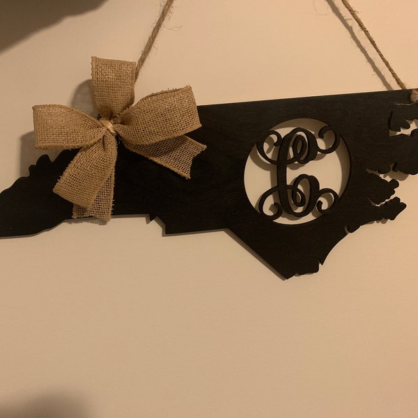 Monogrammed State Door Hanger | SC Monogrammed Door Hanger | Door Hanger | Wooden Monogram ...