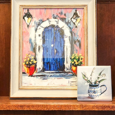 Small Flower Print, Print on Canvas, Tiny Painting, Small Canvas, Print ...