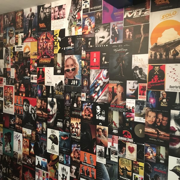 Movie Posters Removable Wallpaper, Traditional Wallcovering, Peel and ...