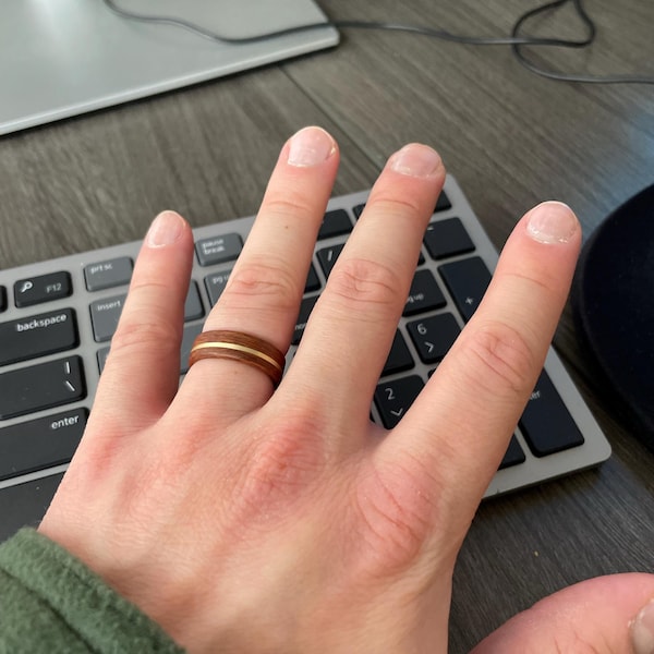 Claro Walnut Bentwood Ring, Wooden Ring - Etsy