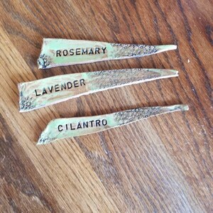 Garden Markers, Herb Stakes, Fruit & Vegetable Labels Handmade Ceramic ...