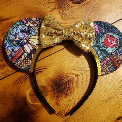 Beauty and the Beast Ears, Stained Glass Ears, Belle Ears, Belle Mouse ...