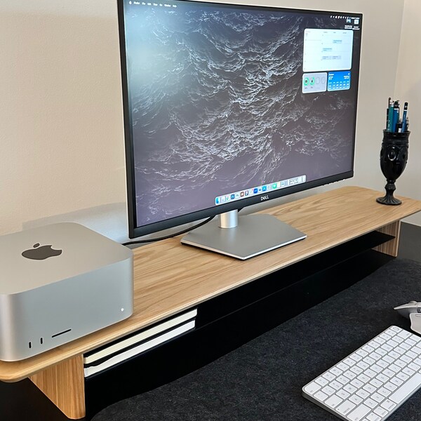 Personalized Desk Shelf Monitor Stand With Storage, Custom Desk Monitor ...