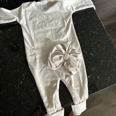 Personalized Baby Girl Romper, Vintage Floral Infant Coming Home Outfit, Baby Shower Gift ...