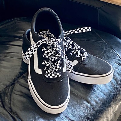 Plait Flat Shoelaces,width 8mm Checkerboard Laces,mosaic Cotton ...