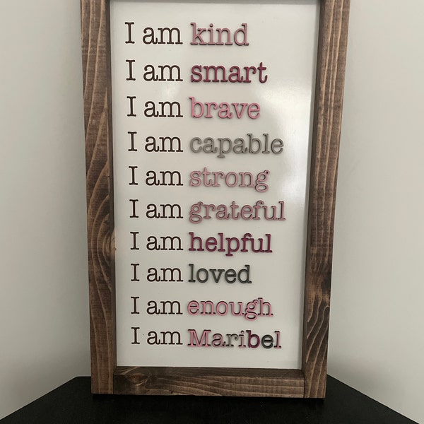 Personalized Words of Affirmation Sign; Encouragement Sign, First ...
