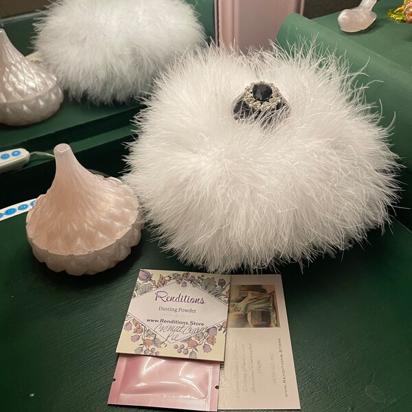 Powder Puff Body Dusting Powder Puff off White Fur Puff With Pink Down ...