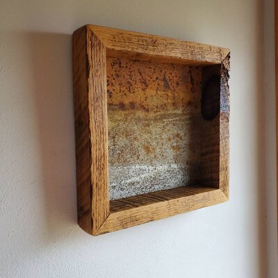 Beautiful Barn Wood Shadow Box Frame With Unique Barn Tin - Etsy