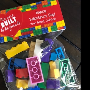 Set of 24 We Were Built to Be Friends Valentine Building Block Valentines - Etsy