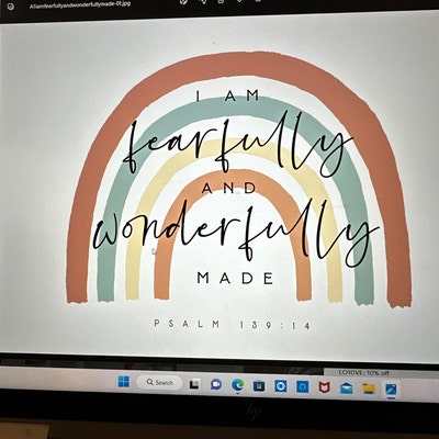 Psalm 139:14 I Am Fearfully and Wonderfully Made Bible Verse - Etsy