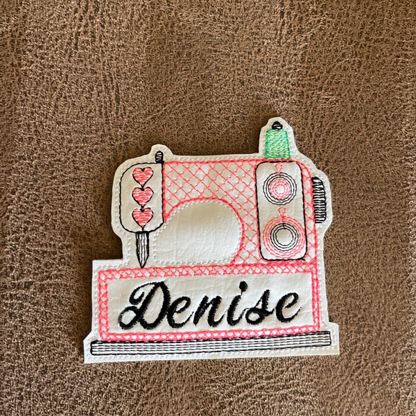 Sewing Machine Name Tag Embroidery Design for Embroidery Leather ...