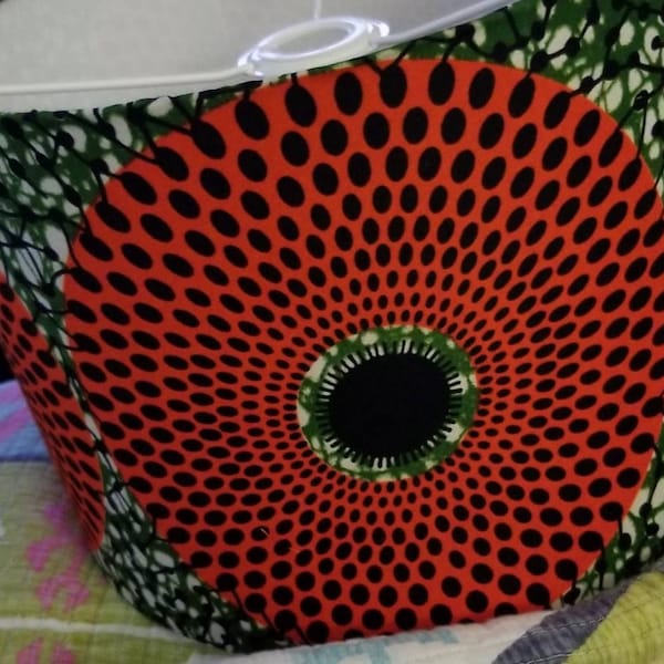 Afro Decor Drum Lampshade/ Wax Print Lamps Sunset Shade, African Print ...