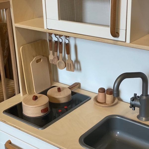 Personalized 15pcs Wooden Kitchen Toy Set Wooden Play Set Cookware ...