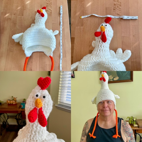 Crochet Pattern Chicken Hat/ Chicken Hat Pattern/ Spring Chicken Hat ...