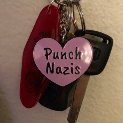 Punch Nazis Keychain / Anti-nazi Keychain / Anti-fascist Keychain - Etsy