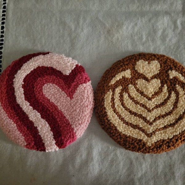 Blue Heart Evil Eye Punch Needle Keychain, Bag Charm, Handmade Gift ...