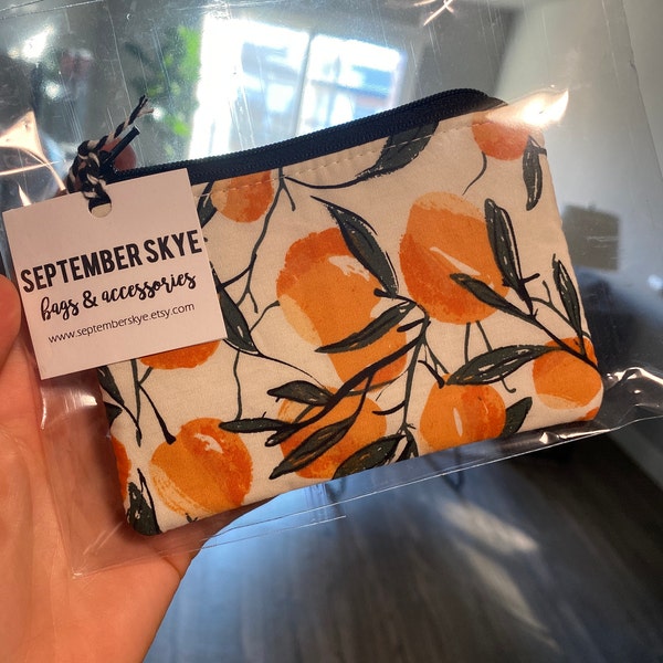 Peach and Cream Print Coin Purse - Etsy