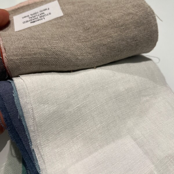 Sample Set of Stone Washed Linen Fabric. Wide Linen Fabric for Bedlinen ...