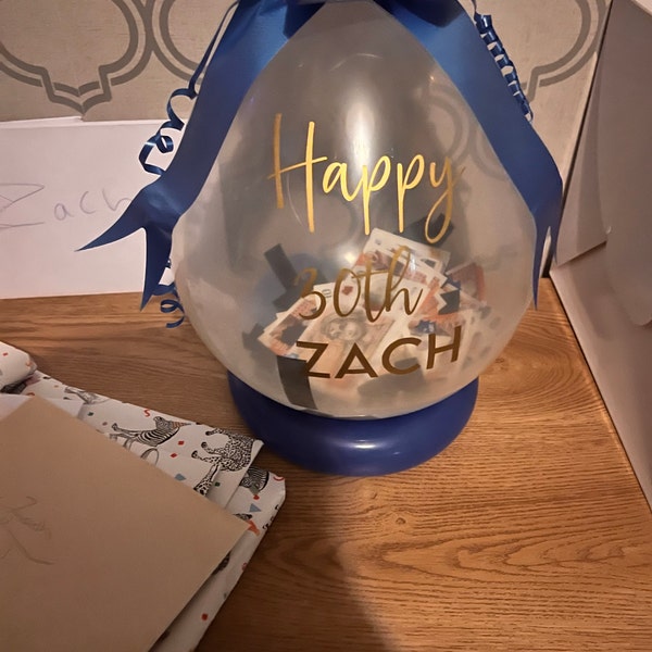 Birthday Money Popping Balloon Personalised Birthday Balloon POP ME DIY ...