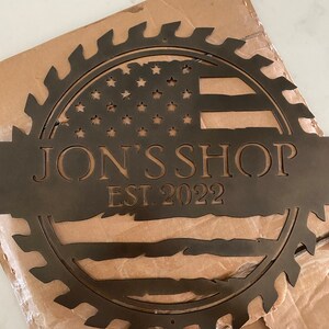 Custom American Flag Workshop Sign Metal Shop Sign Free - Etsy