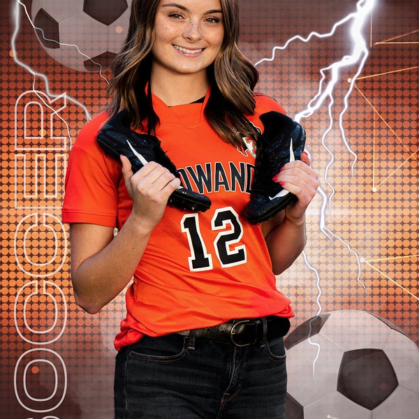 Soccer Lightning Digital Background 18x24 | Sports Poster Backdrop ...