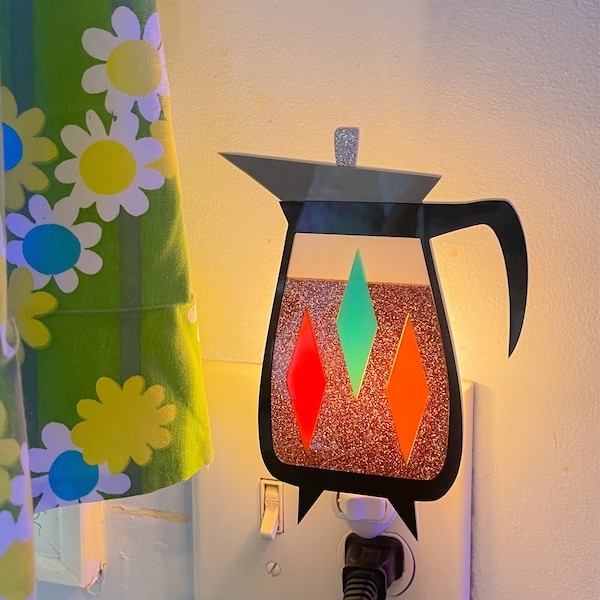 Mid Century Modern "percolator" Night Light: Retro Coffee Pot - Etsy
